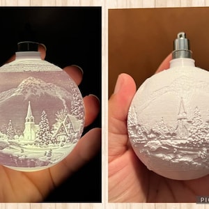 3 Personalized Ornaments | 3D Printed Lithophane | Keepsake - Etsy