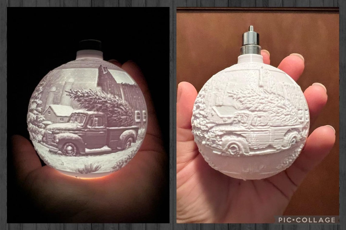 3 Personalized Ornaments 3D Printed Lithophane Keepsake - Etsy