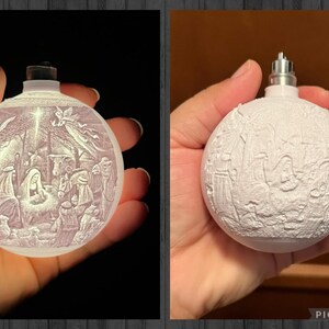 3 Personalized Ornaments | 3D Printed Lithophane | Keepsake - Etsy