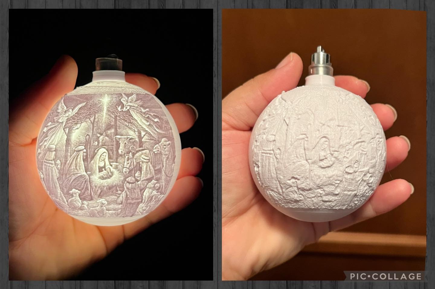 3 Personalized Ornaments 3D Printed Lithophane Keepsake - Etsy