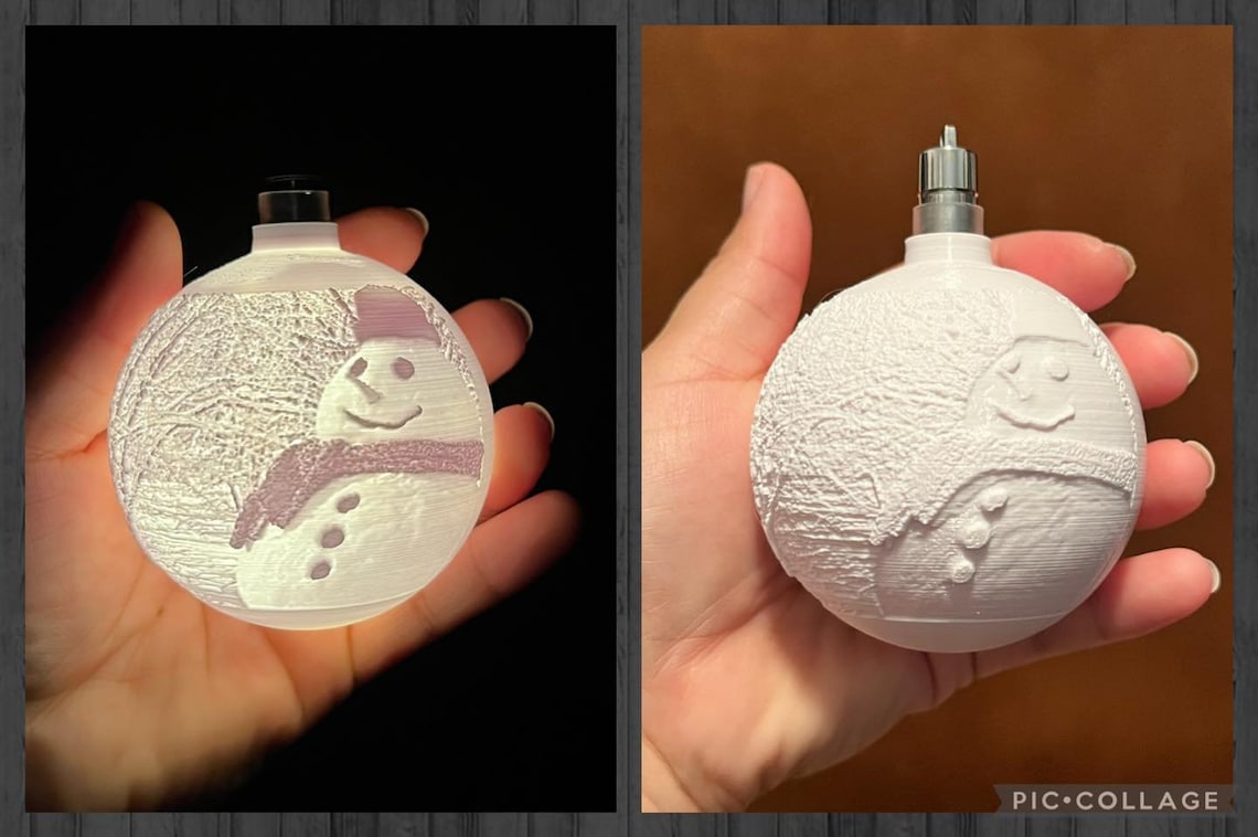 3 Personalized Ornaments 3D Printed Lithophane Keepsake - Etsy