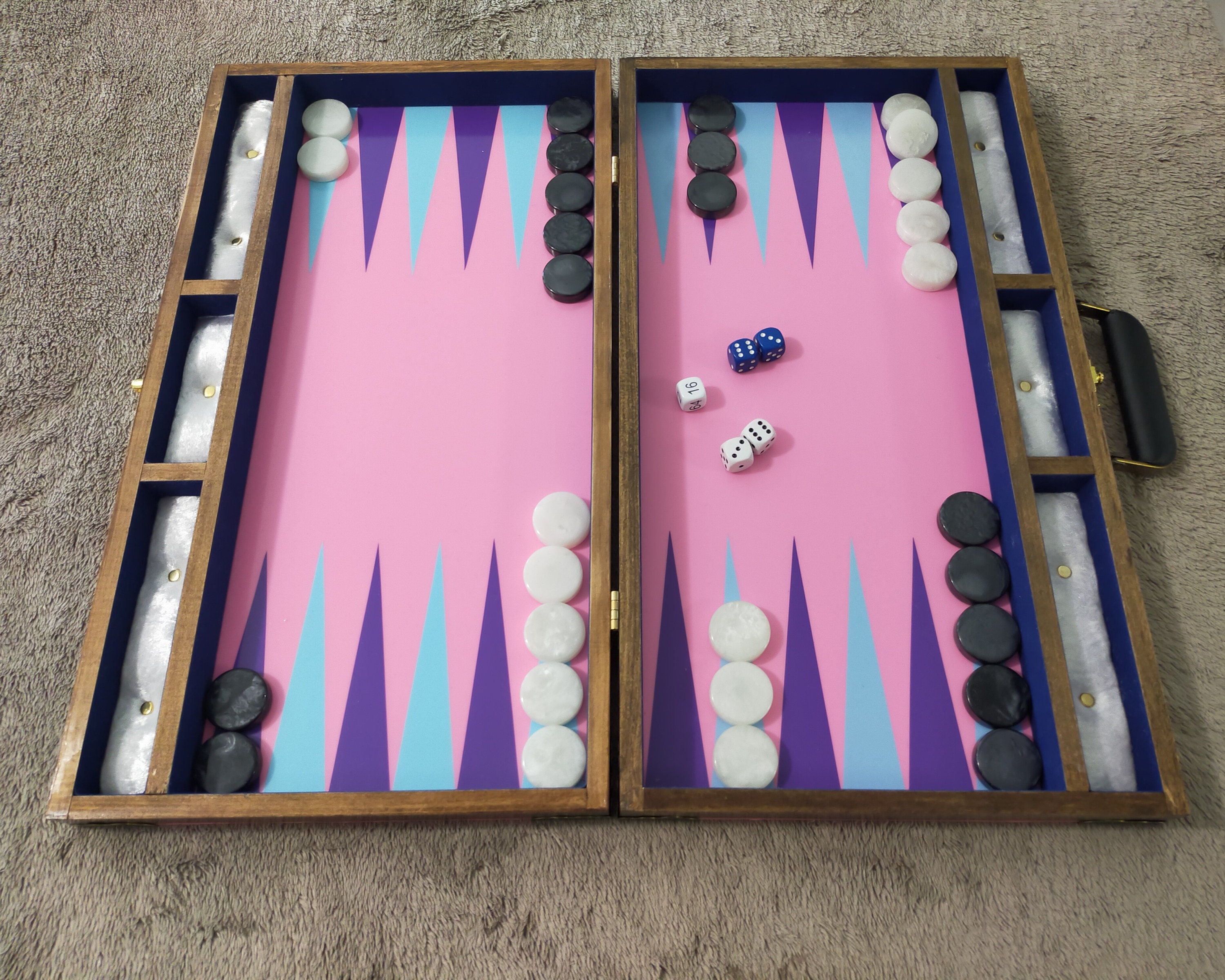 Pink Backgammon Board hand Made - Etsy