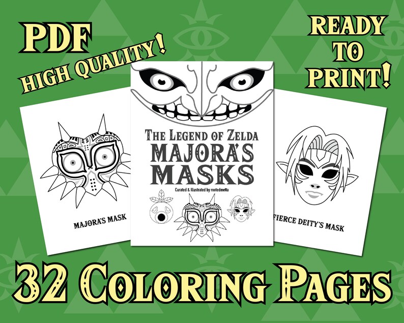 Majora's Mask Legend of Zelda Coloring Pages PDF Printable Download Fun ...