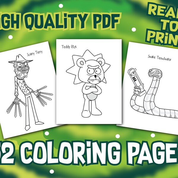 Rick Coloring Pages - Etsy