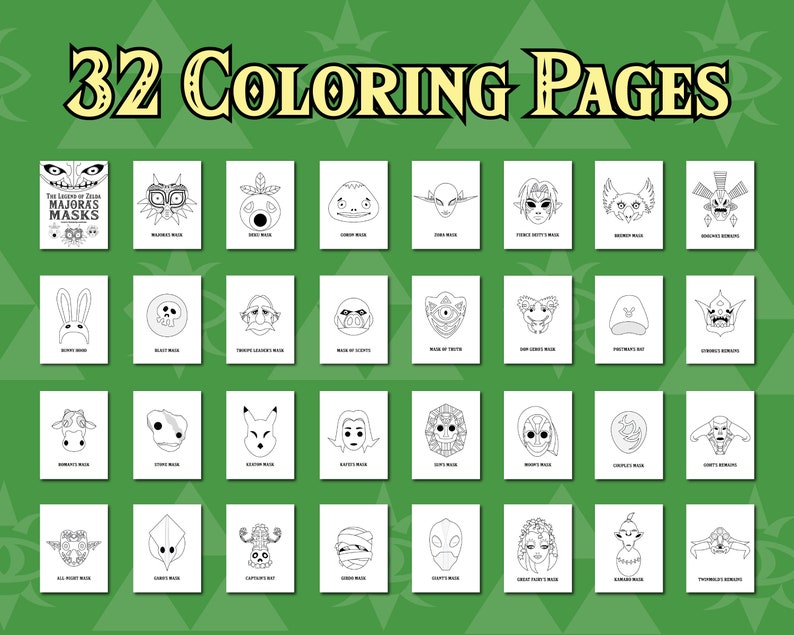 Majora's Mask Legend of Zelda Coloring Pages PDF Printable Download Fun ...