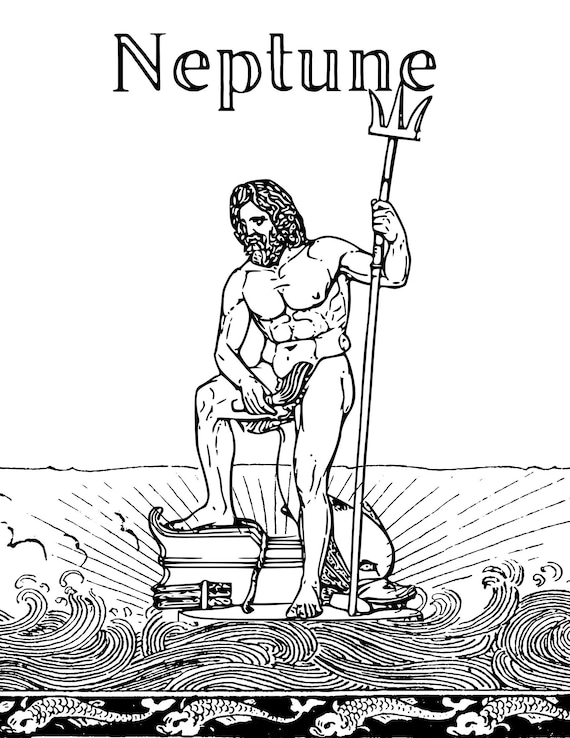 Neptune poseidon Roman God Printable - Etsy