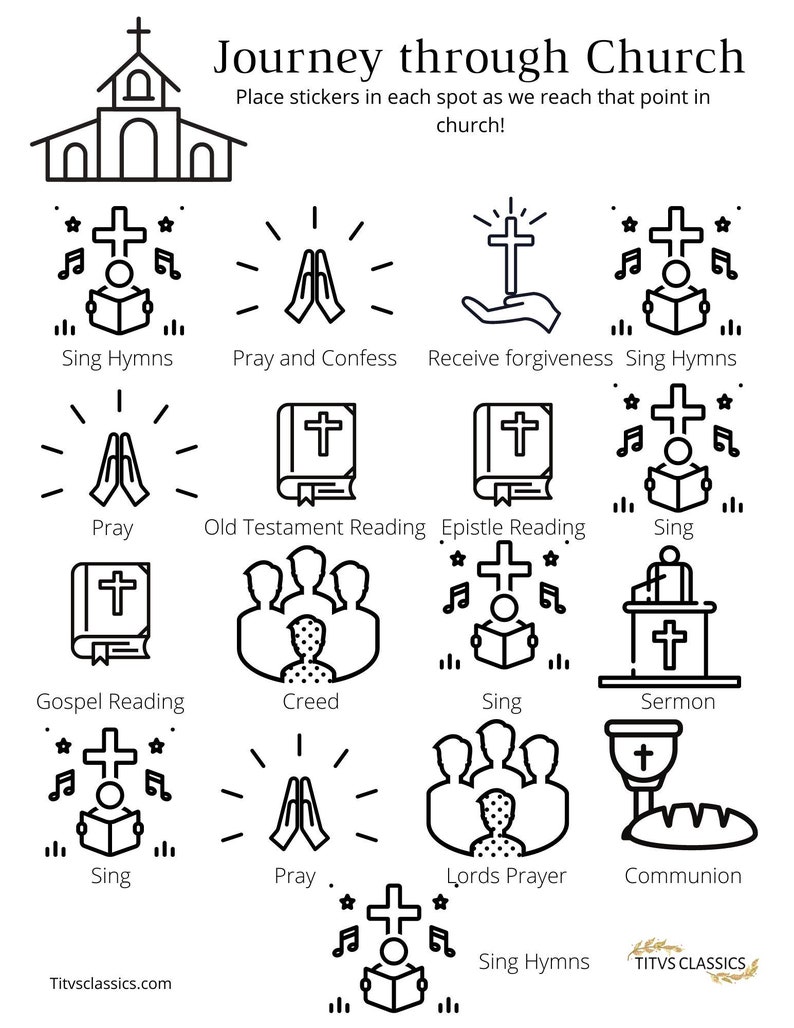 Journey Through Church Activity Sheet - - Etsy