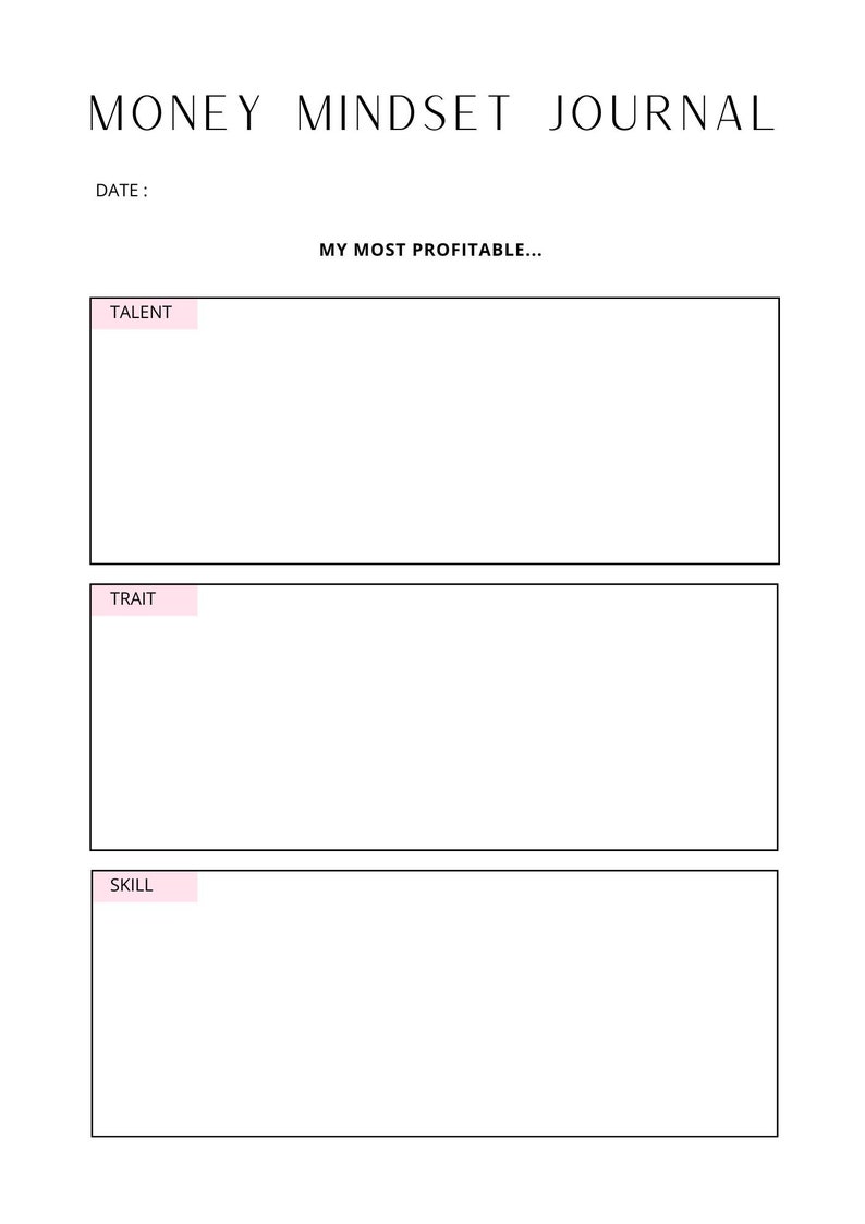 A4 Money Mindset Journal for Women: Financial Success Templates, Wealth ...