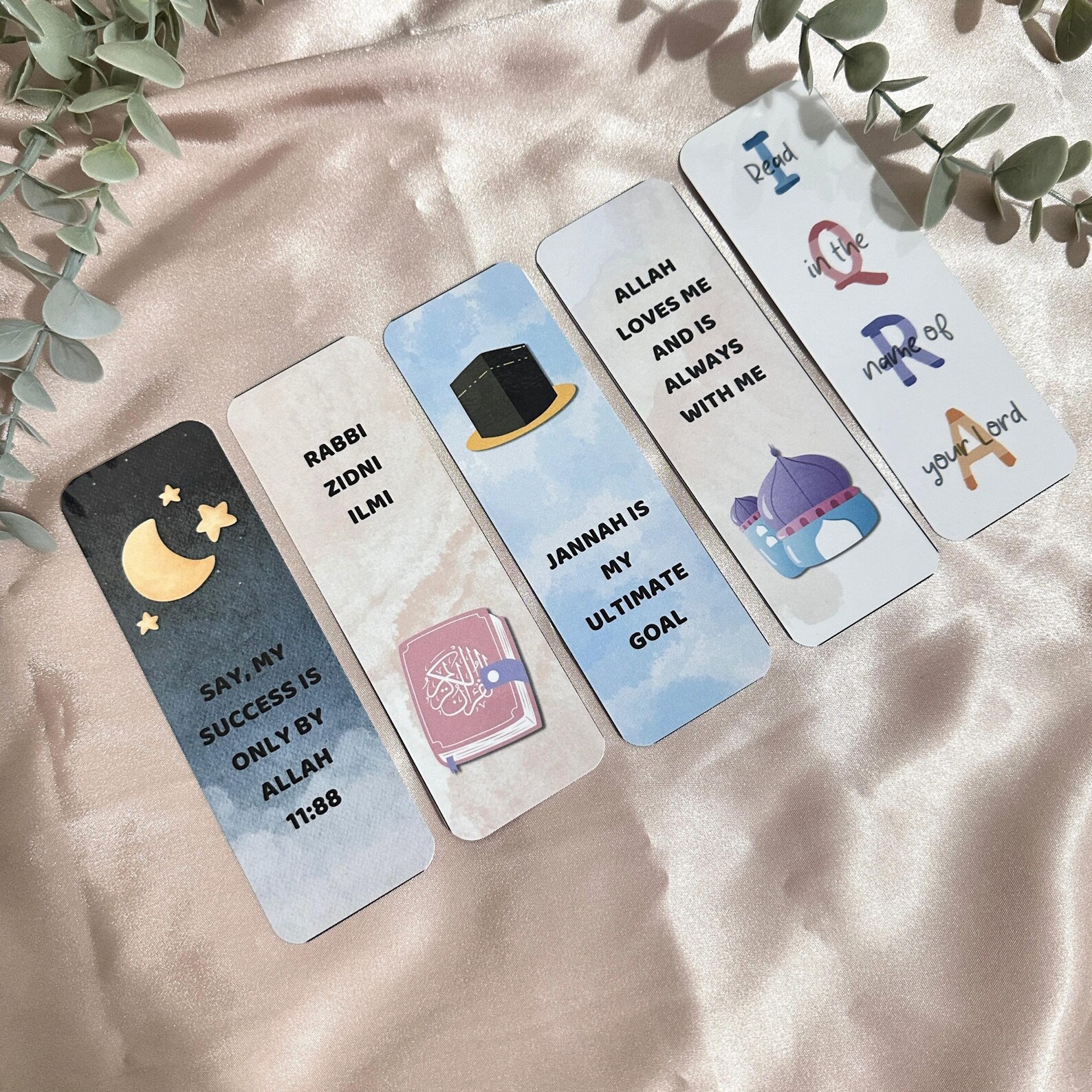 Islamic Bookmarks, Cute Islamic Illustrated Bookmark, Quran Verse ...
