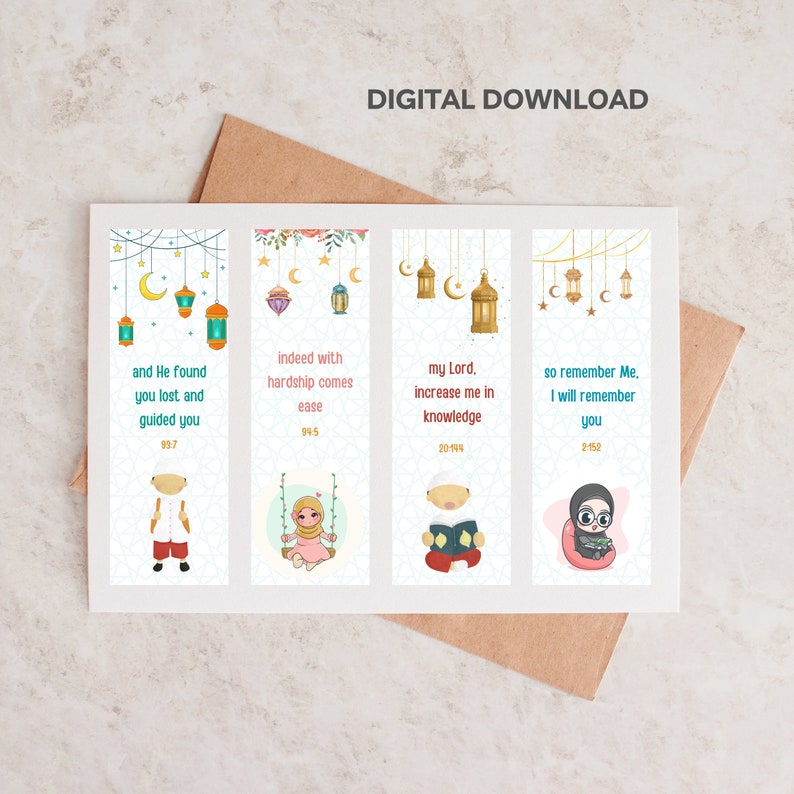 Ramadan Theme Bookmarks, Islamic Bookmarks, Islamic Illustrated ...