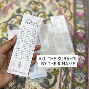 Printable Quran Tracker, Surah Tracker, Juzz Tracker, Surah Names ...