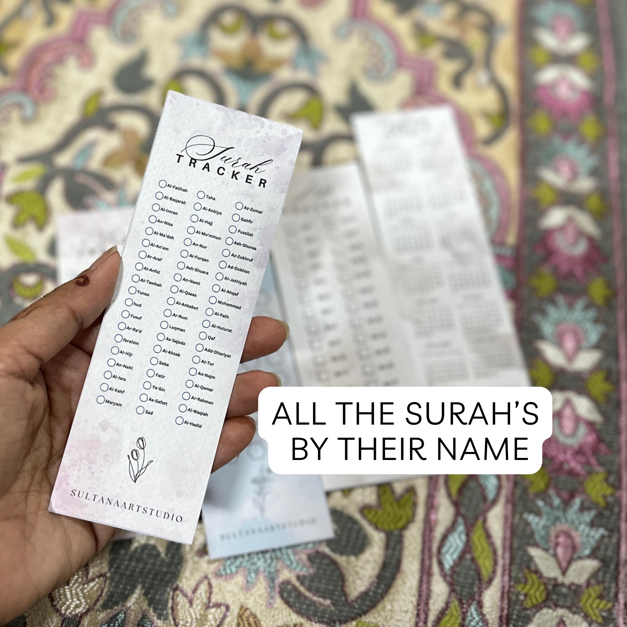 Printable Quran Tracker, Surah Tracker, Juzz Tracker, Surah Names ...