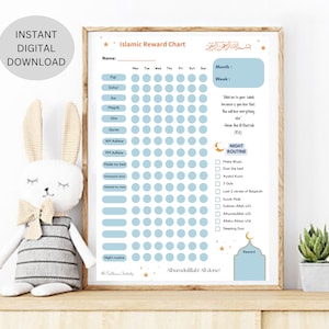 Islamic Reward Chart, Reward Chart for Kids, Salah Tracker, Muslim ...