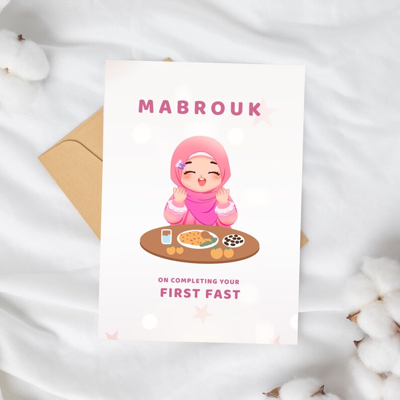 Mabrouk on First Fast Card, First Fast Card Printable, Ramadan Kids ...