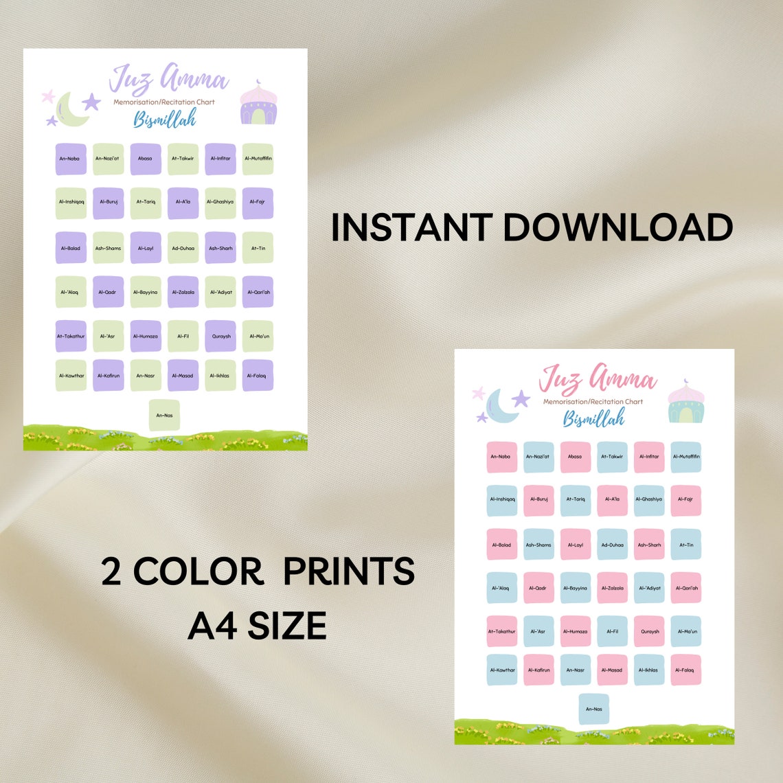 Juz Amma Chart, Juz 30 Memorization Chart, Juz 30 Tracker, Quran ...