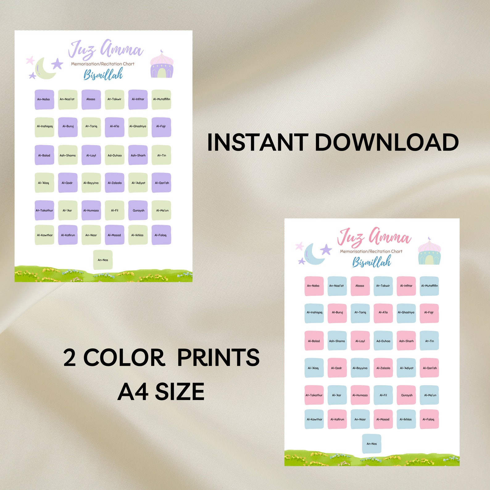 Juz Amma Chart, Juz 30 Memorization Chart, Juz 30 Tracker, Quran ...