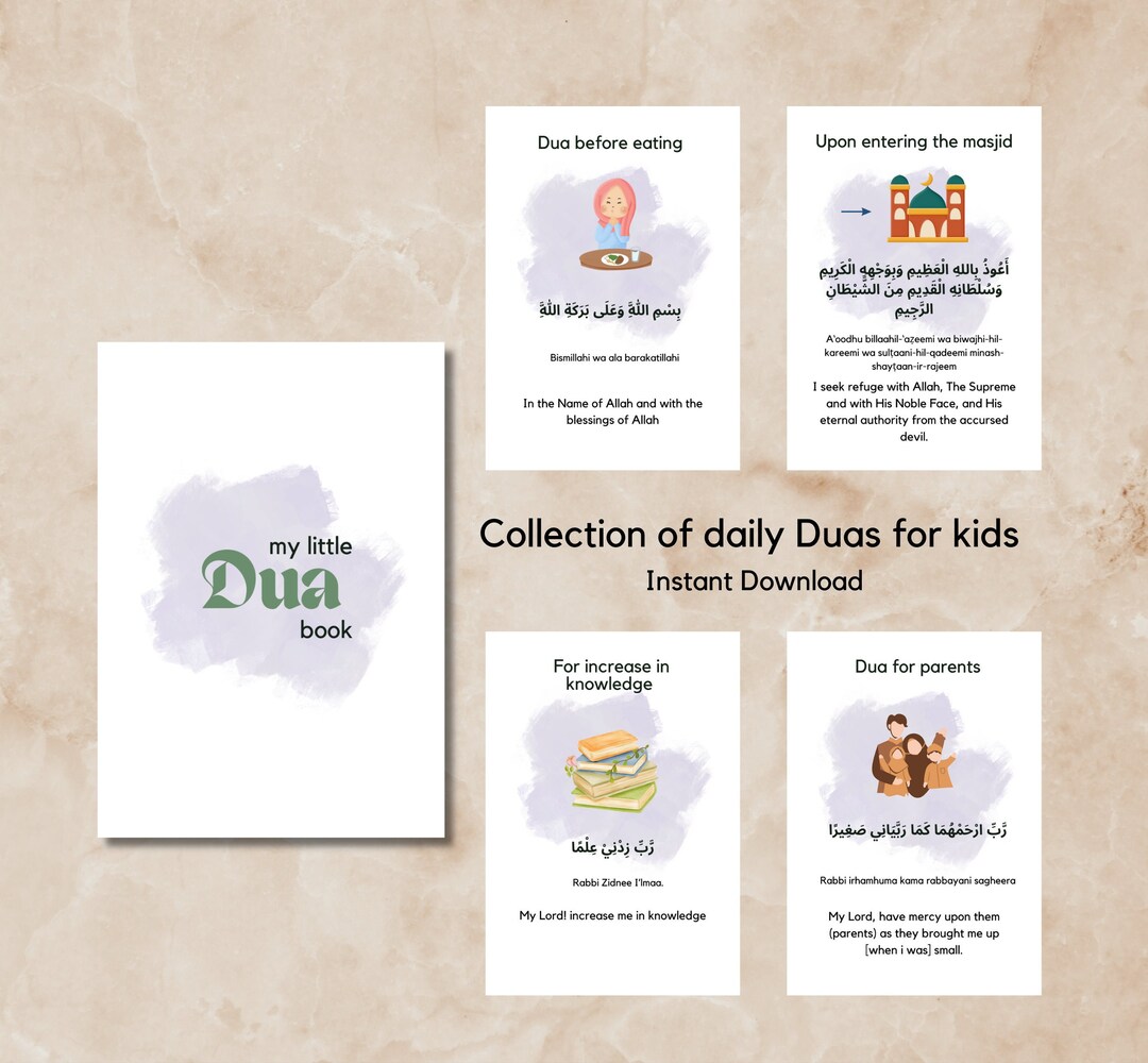 Children's Dua Cards, Digital Printable, Everyday Dua Set, Dua Book ...