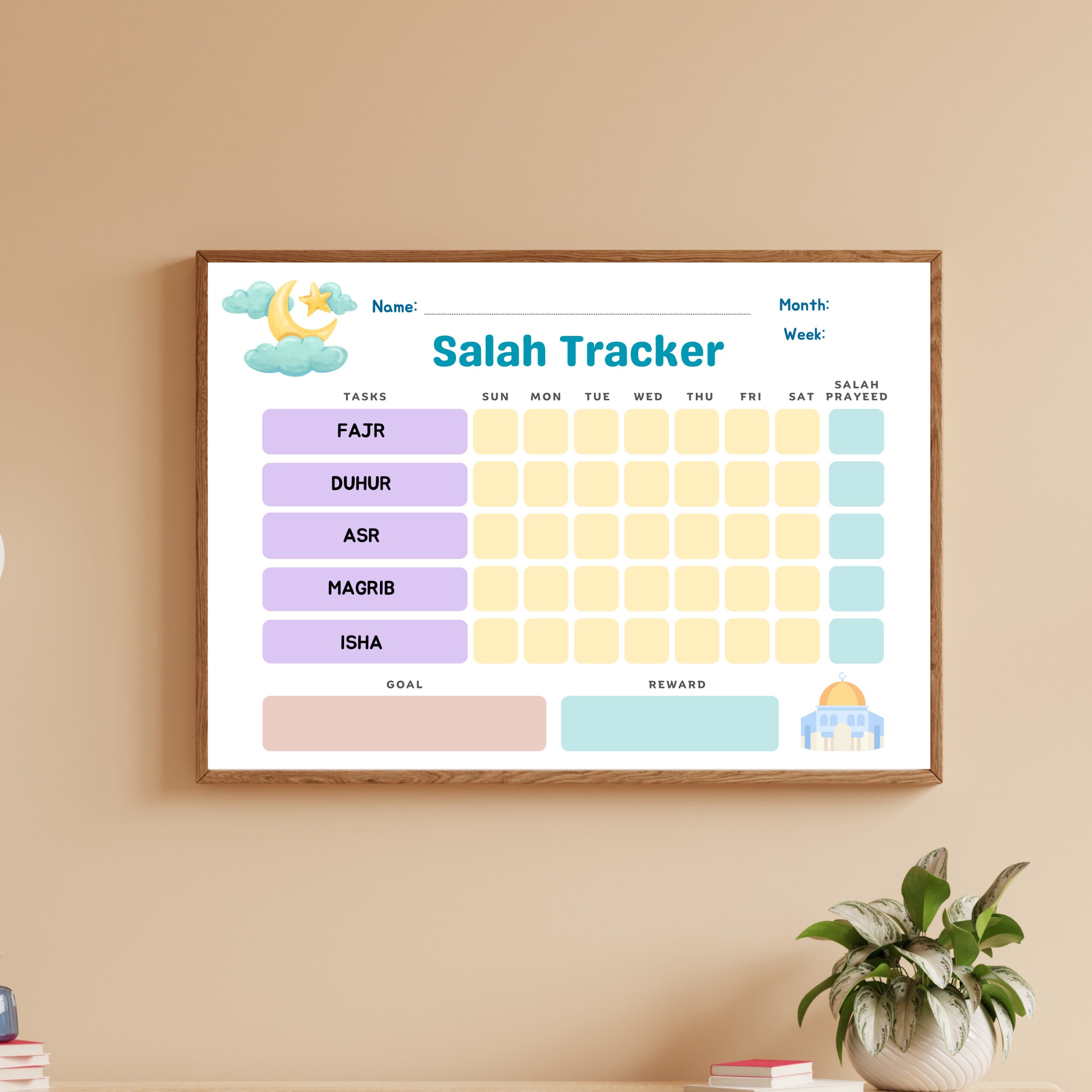 Minimalist Weekly Salah Tracker for Kids (digital Download) - Etsy