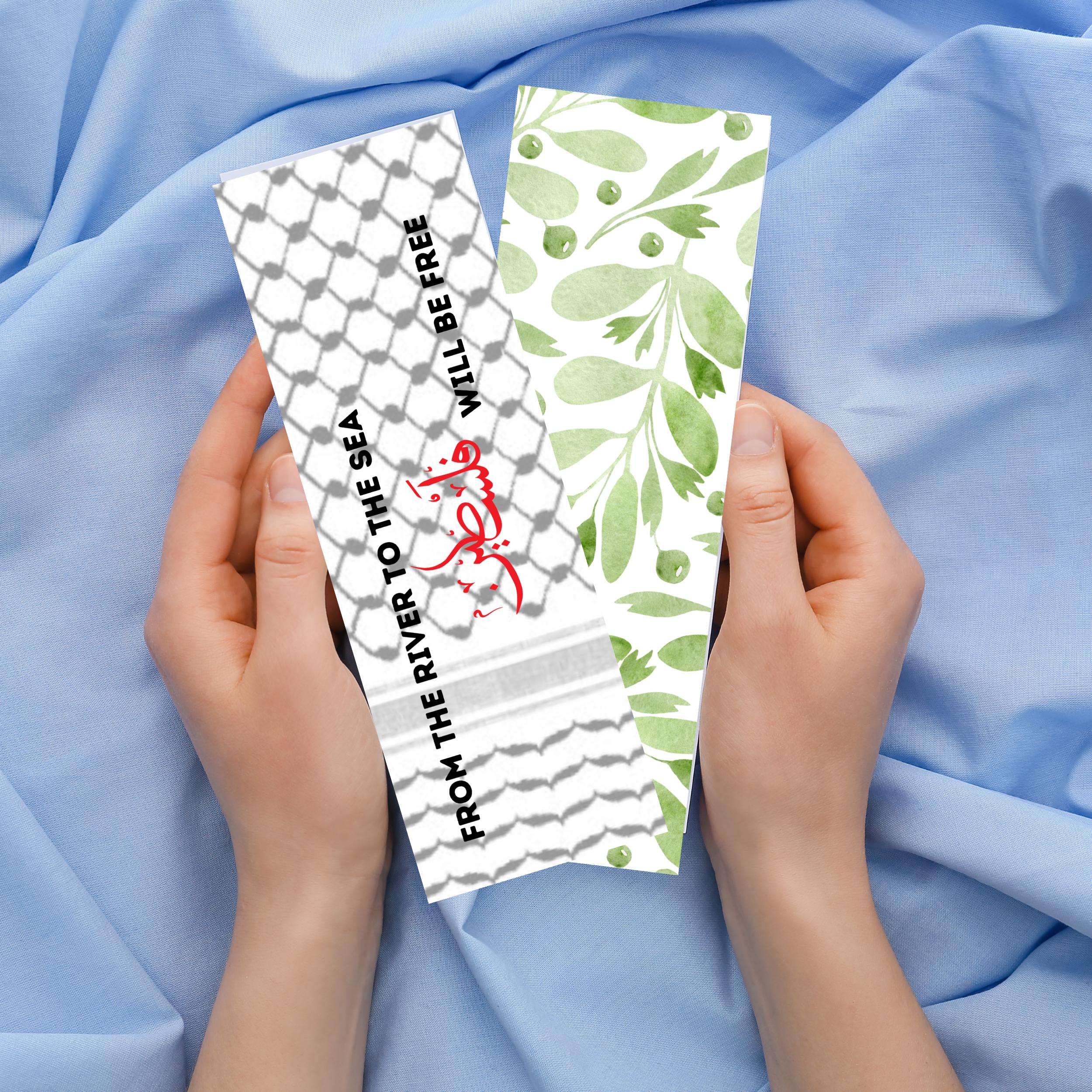 Palestine Bookmarks, Palestine Map Illustrated Islamic Bookmark, Olive ...