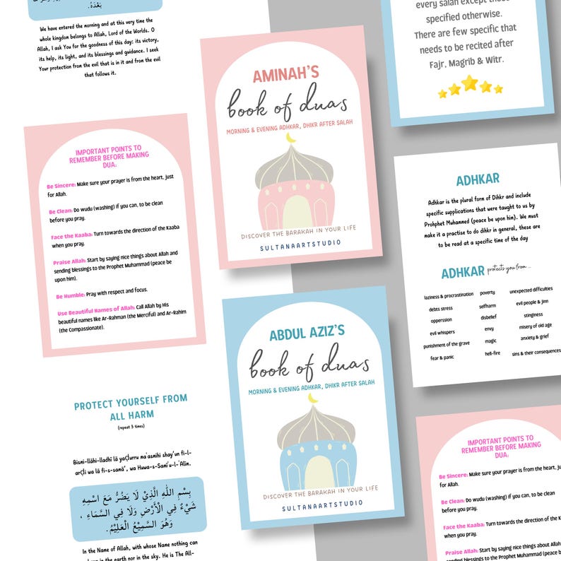 Islamic Kids Printable, Morning and Evening Adhkar, Muslim Kids ...