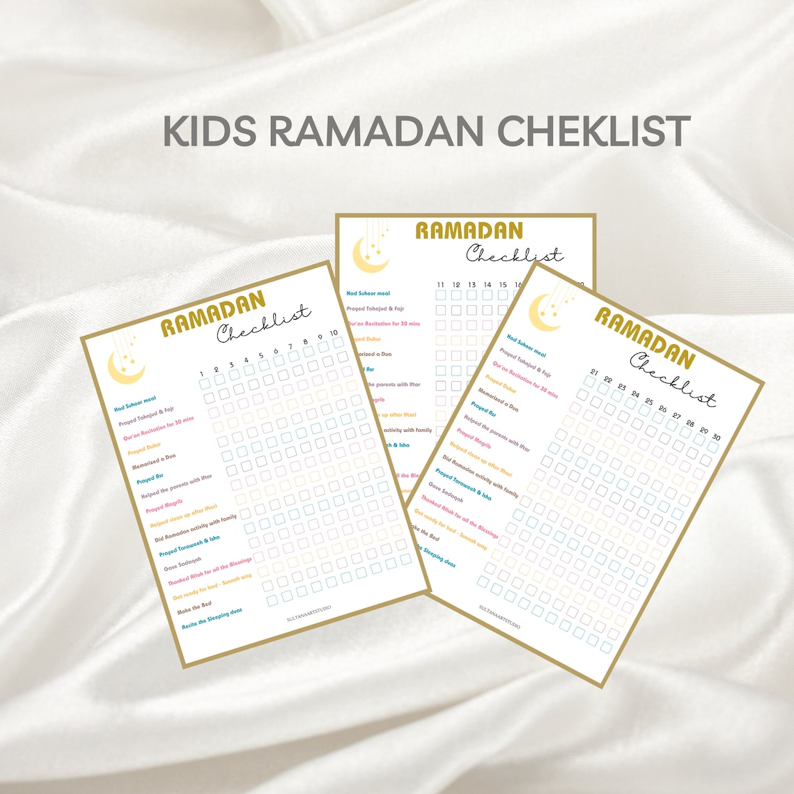 Ramadan Checklist, Ramadan Chart, Kids Ramadan Activity, Muslim Kids ...