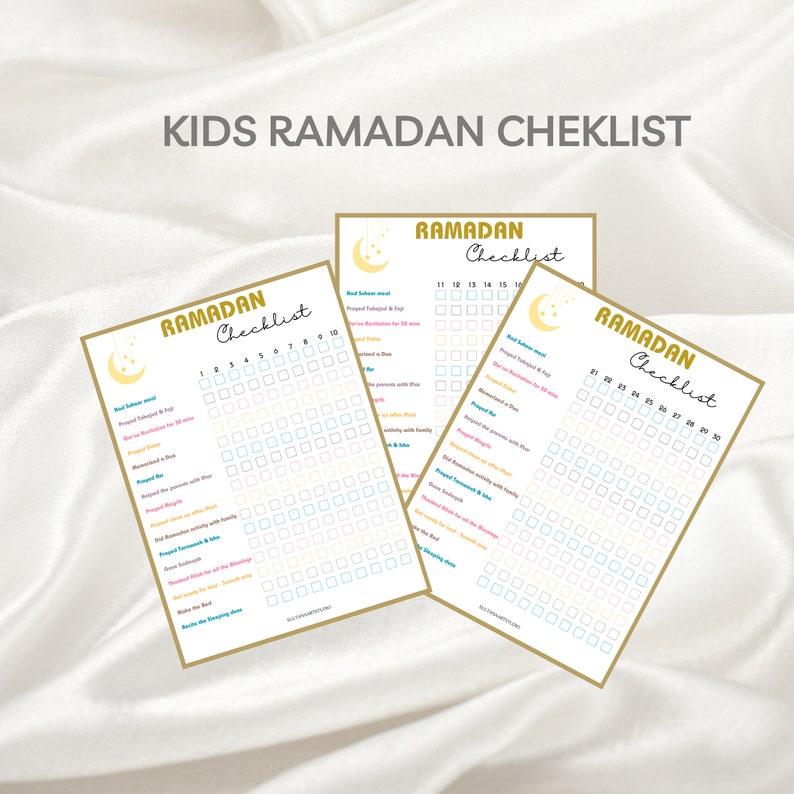 Ramadan Checklist, Ramadan Chart, Kids Ramadan Activity, Muslim Kids ...