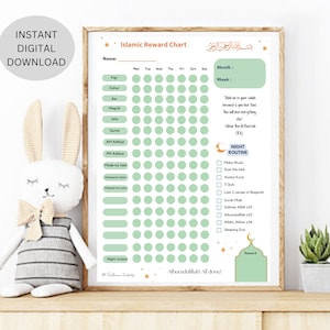 Islamic Reward Chart, Reward Chart for Kids, Salah Tracker, Muslim ...
