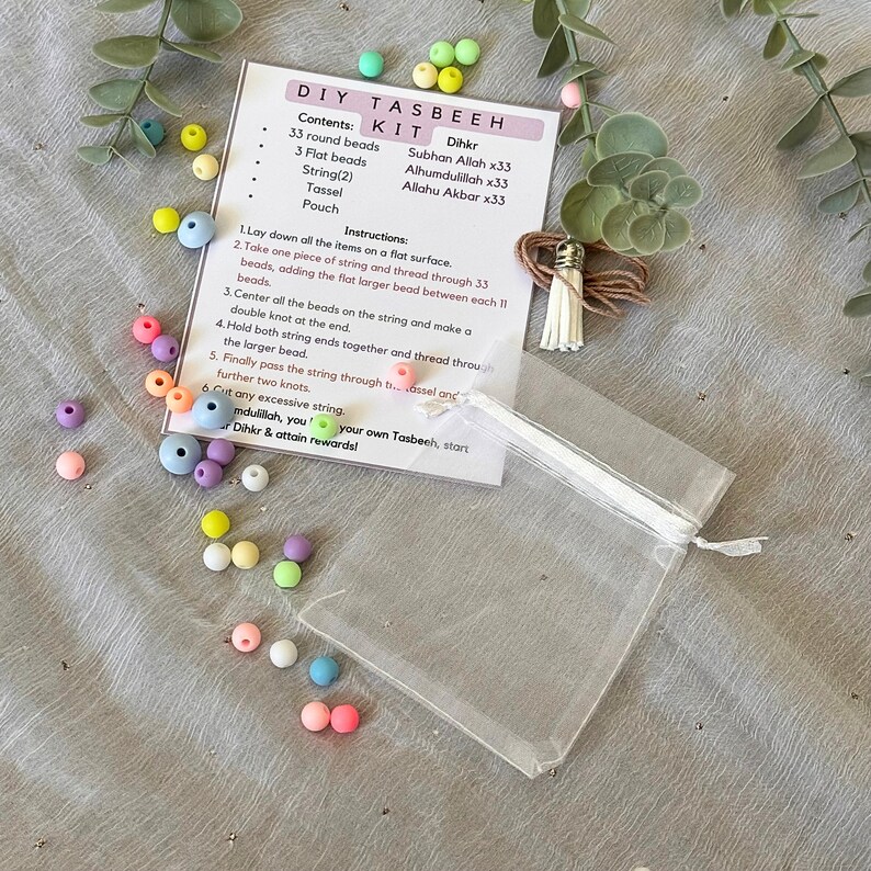 DIY Tasbeeh Kit, Ramadan Eid Craft, Ramadan Gift, Silicone Beads, DIY ...