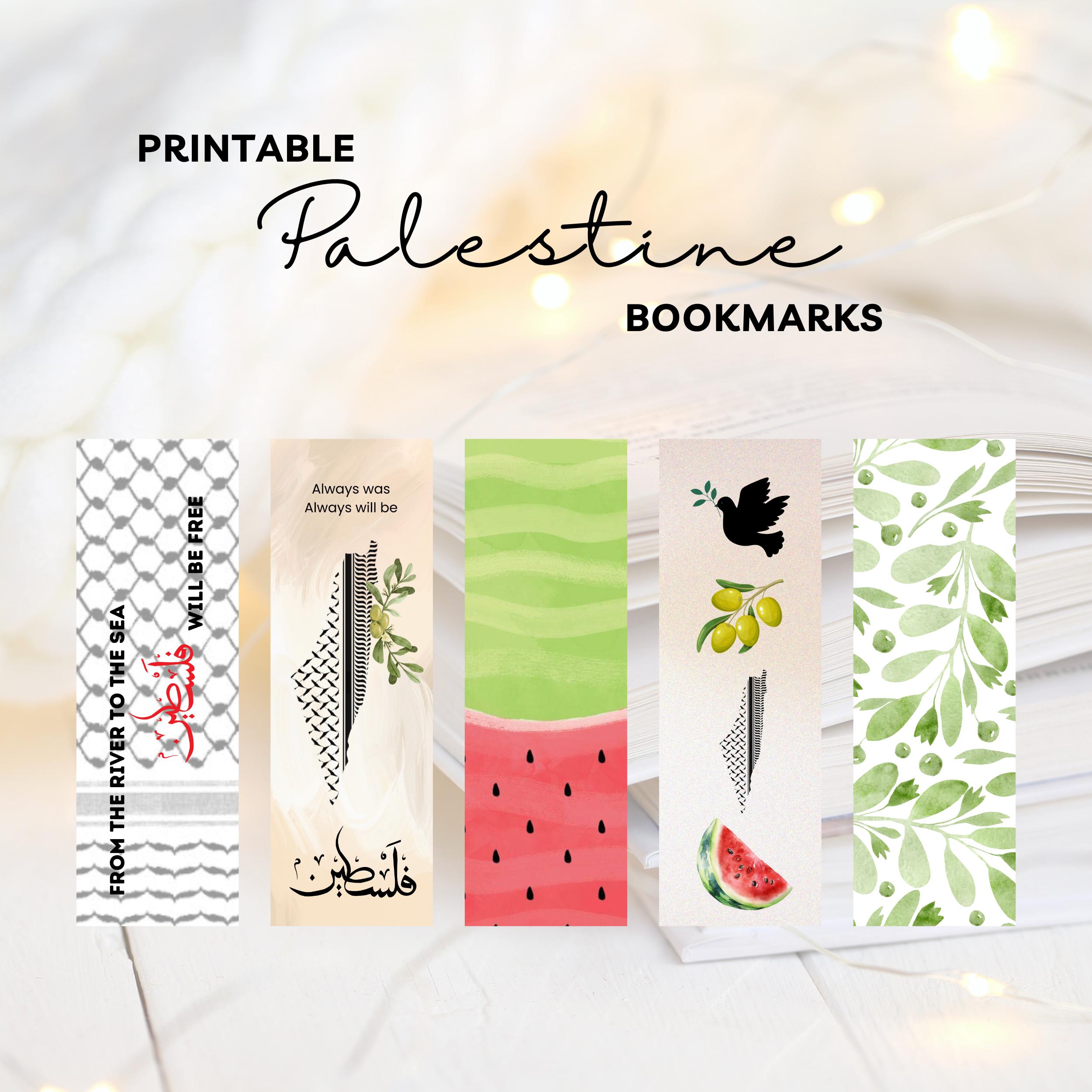 Palestine Bookmarks, Palestine Map Illustrated Islamic Bookmark, Olive ...