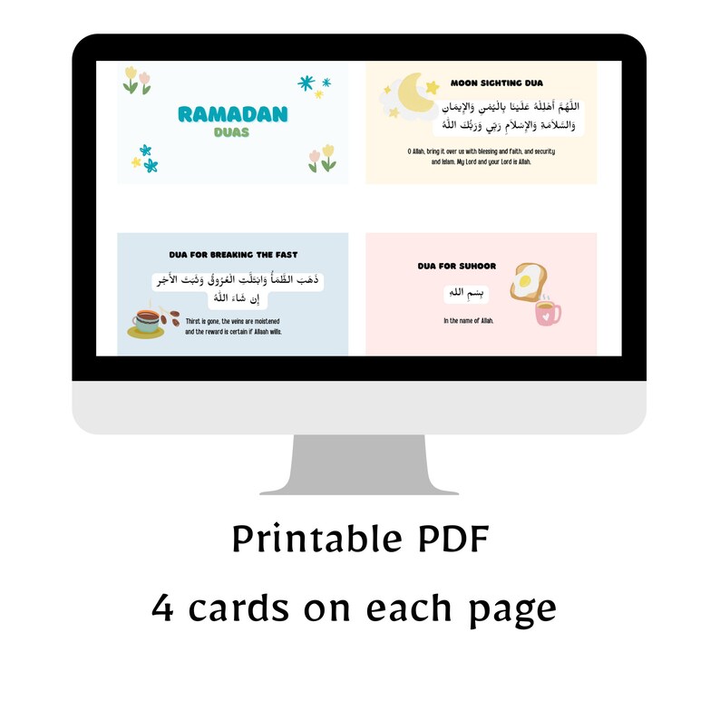 Ramadan Duas for Kids, Minimalistic Themed Islamic Duas, Printable Duas ...