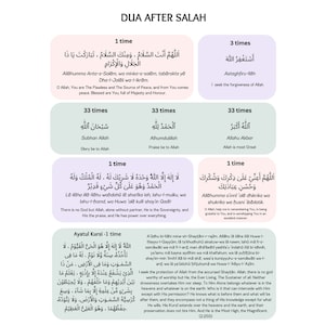 Dua After Salah Print, Supplications After Salah Poster, Islamic Print ...