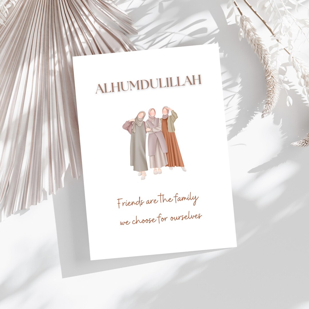 Muslim Friends Card, Friends as Family Card, Best Friends Islamic Card ...
