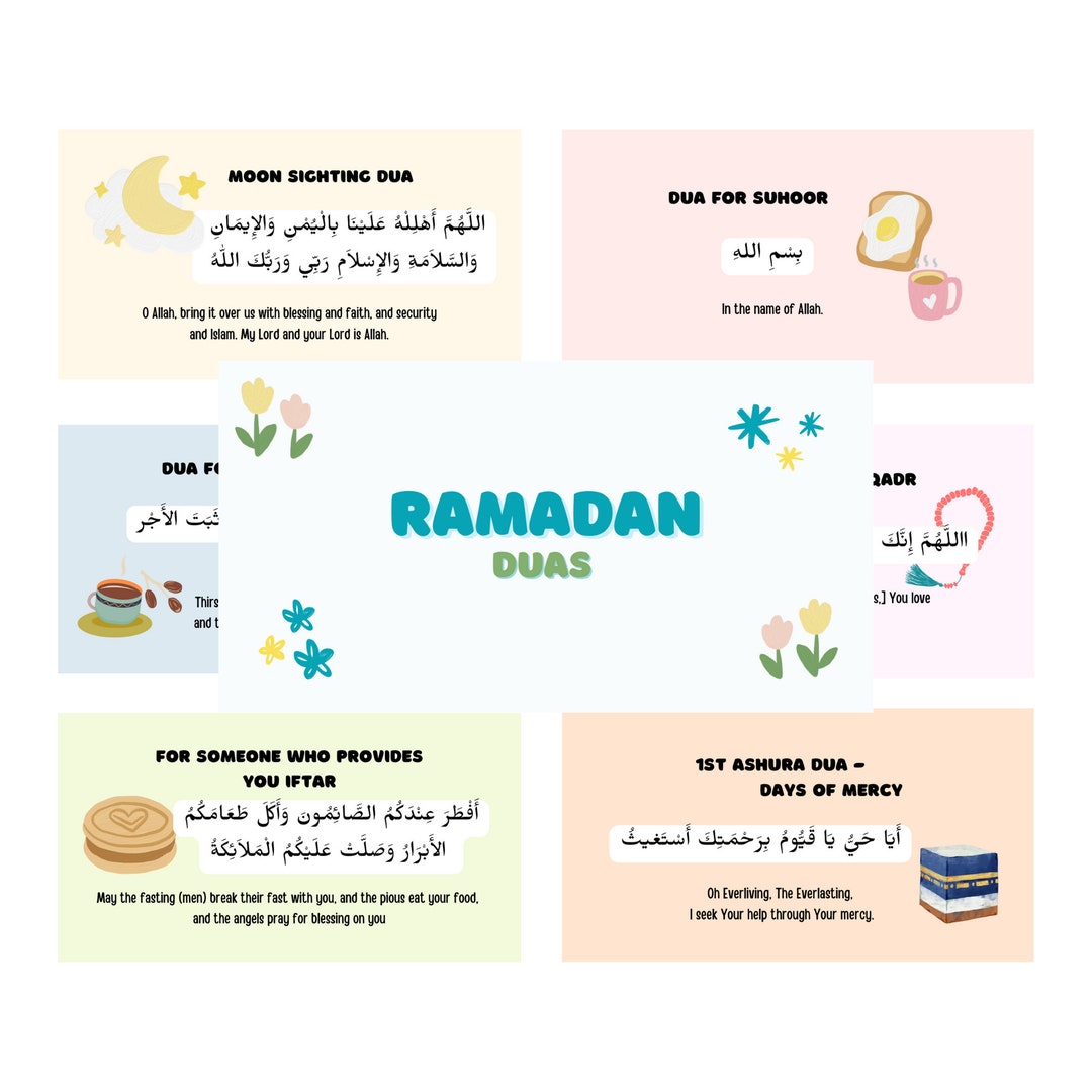 Ramadan Duas for Kids, Minimalistic Themed Islamic Duas, Printable Duas ...