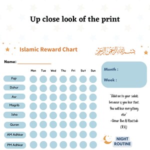 Islamic Reward Chart, Reward Chart for Kids, Salah Tracker, Muslim ...