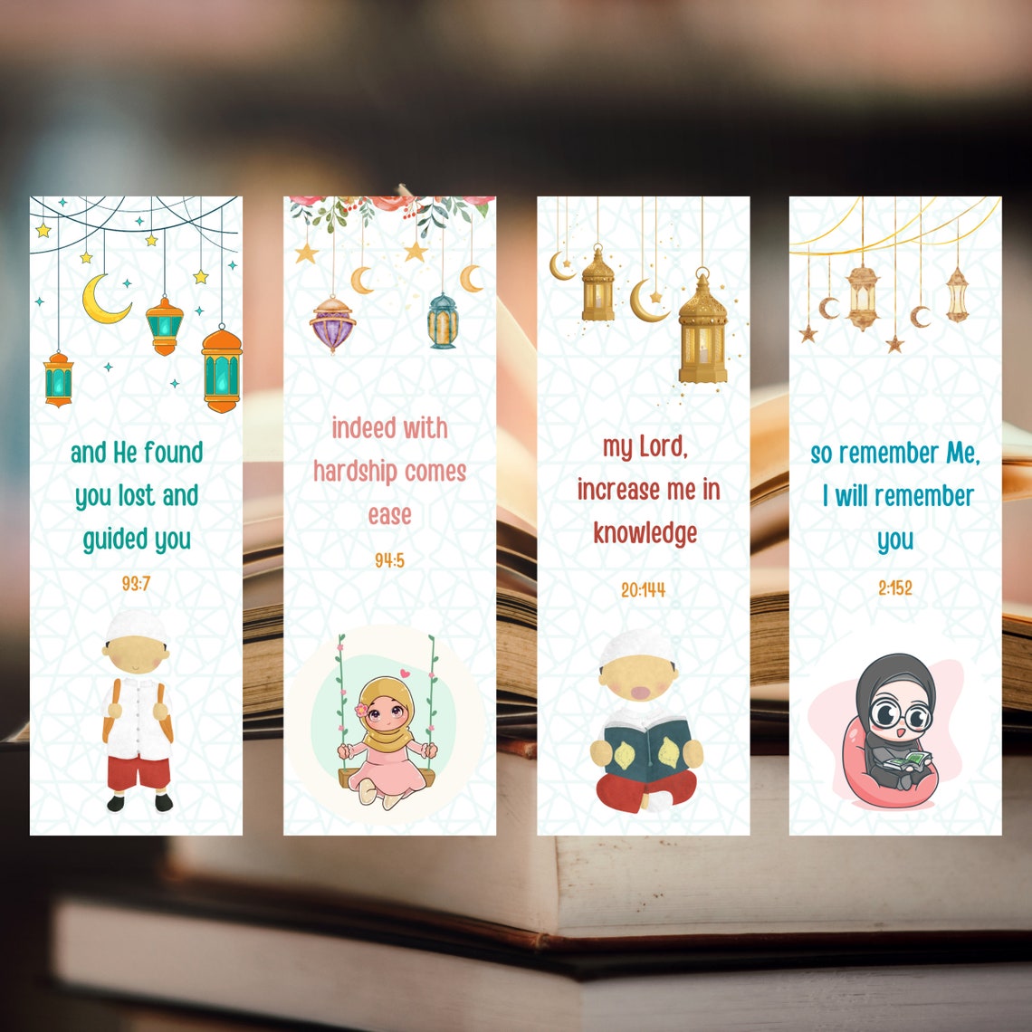 Ramadan Theme Bookmarks, Islamic Bookmarks, Islamic Illustrated ...