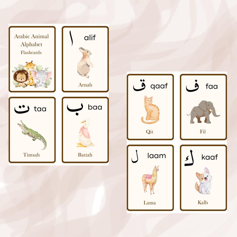 Printable Arabic Alphabet Flashcards: Islamic Learning for Muslim ...