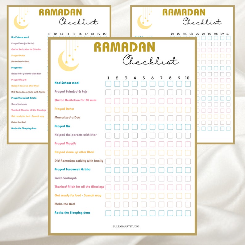 Ramadan Checklist, Ramadan Chart, - Etsy