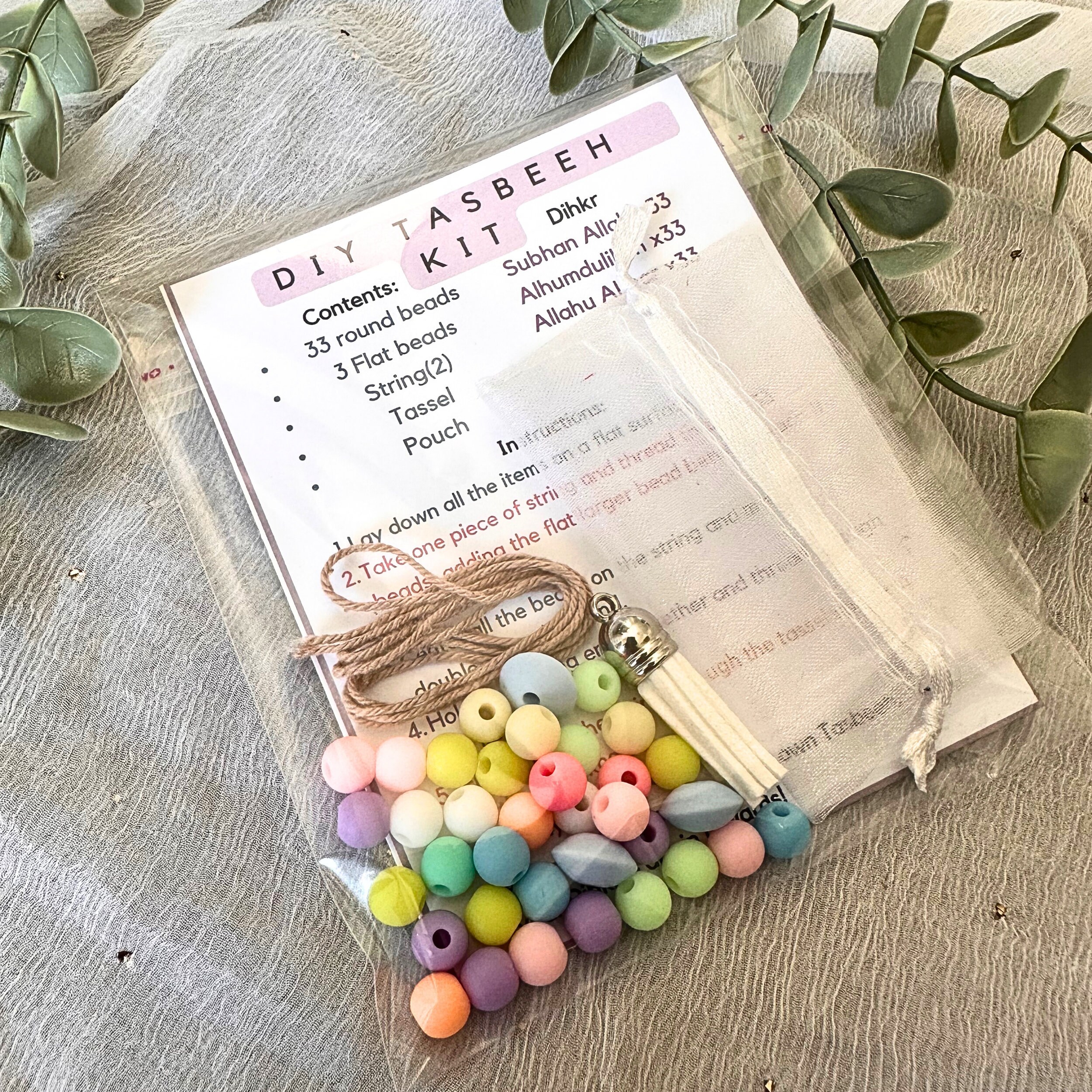 DIY Tasbeeh Kit, Ramadan Eid Craft, Ramadan Gift, Silicone Beads, DIY ...