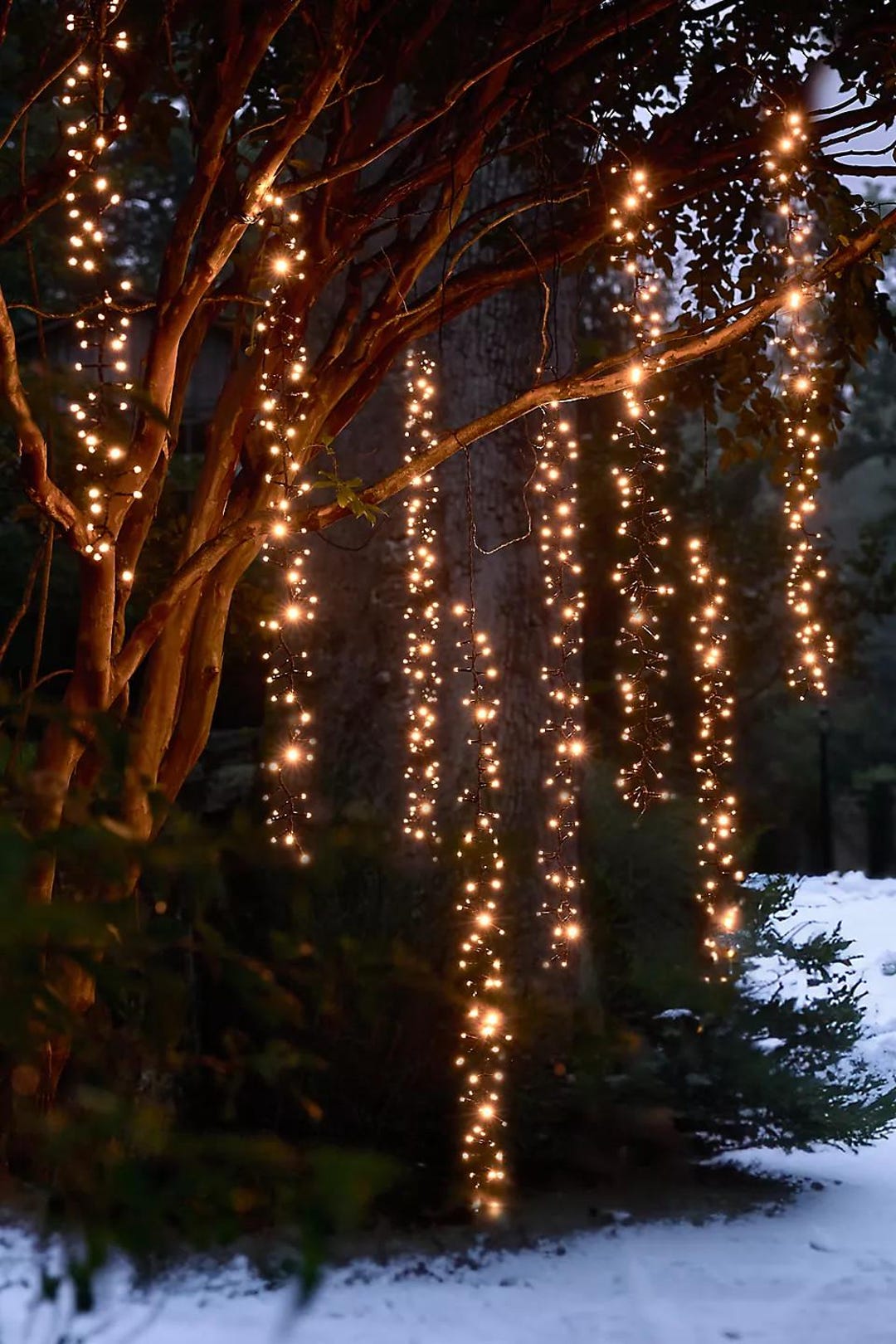 7-foot Warm White Plug-in Tree Hanging Lights - 8 Modes - up to 8 Down ...