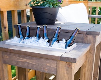 Outdoor End Table With Ice Bucket Woodworking Plans | Build Plans for ...