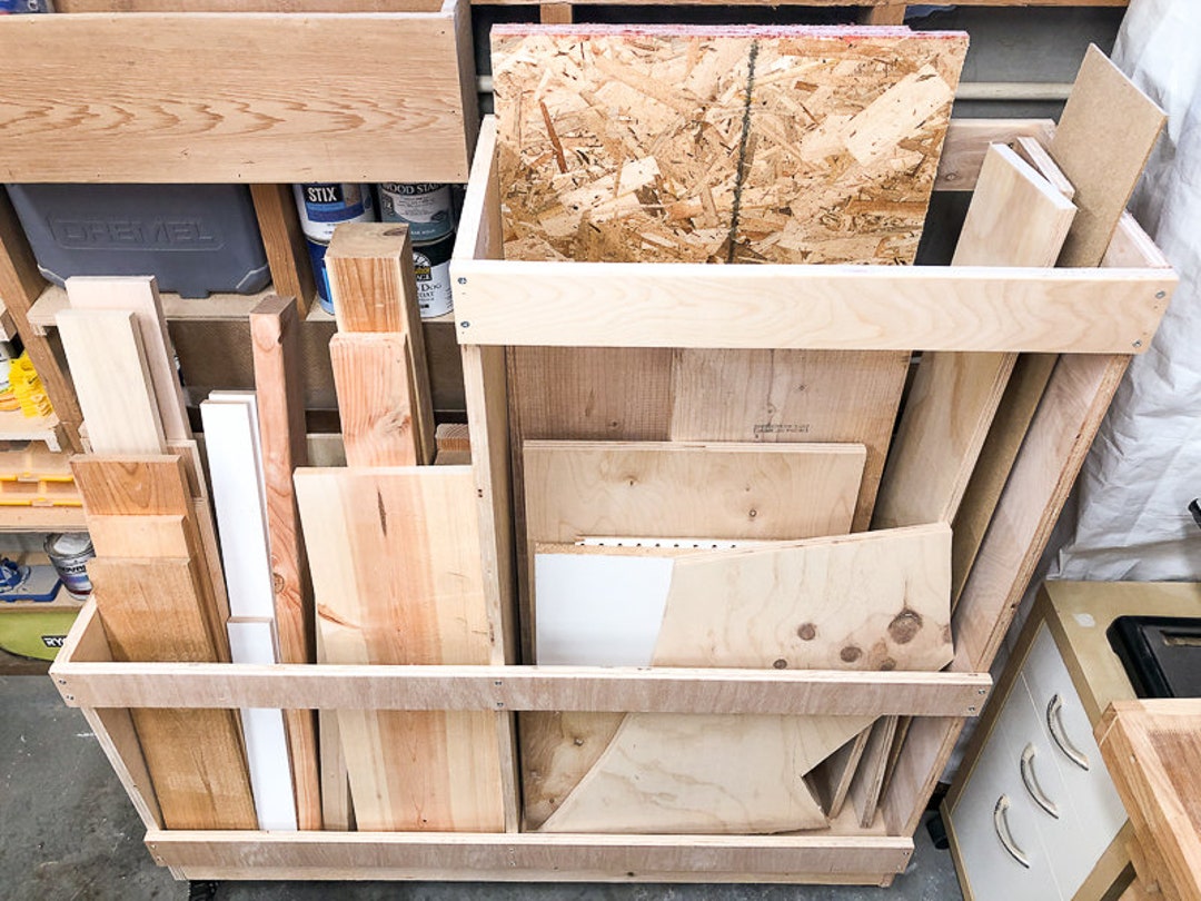 Lumber Cart Woodworking Plans | Build Plans for DIY Rolling Lumber Cart ...