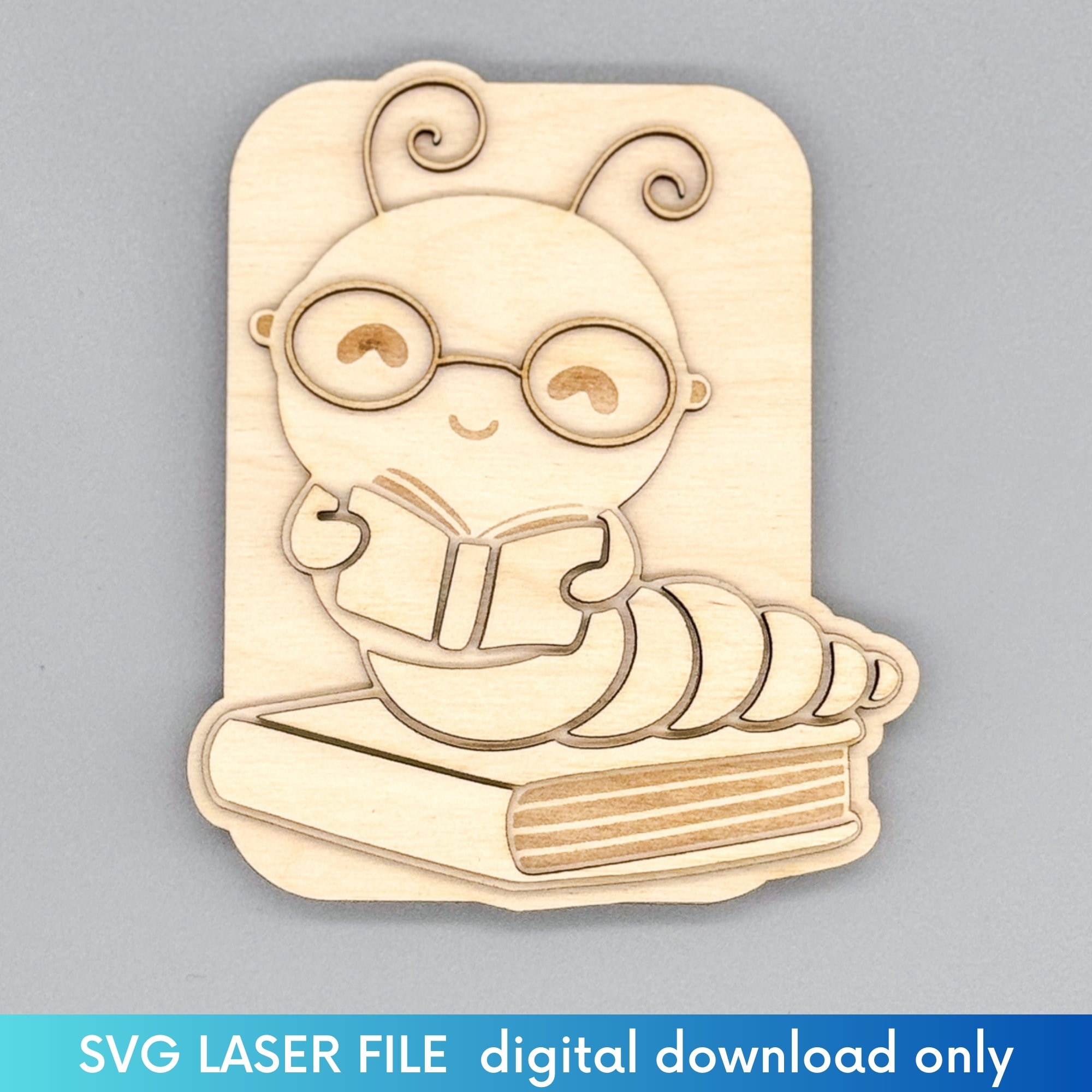 Bookworm Card Holder SVG Laser File - Cute Teacher Appreciation Thank ...
