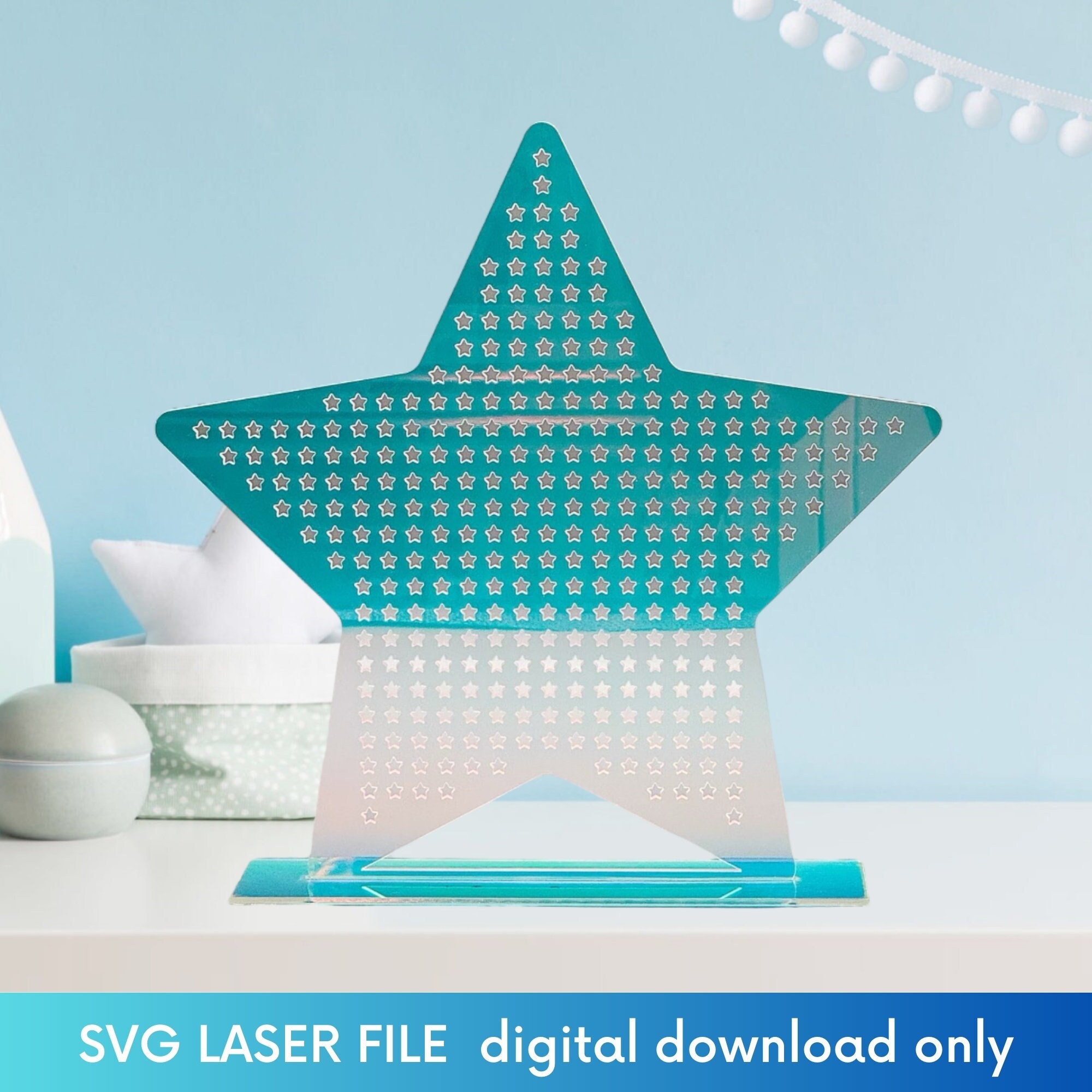 Star Enamel Pin Board Laser Cut Files, SVG Laser File for Trading Pin ...