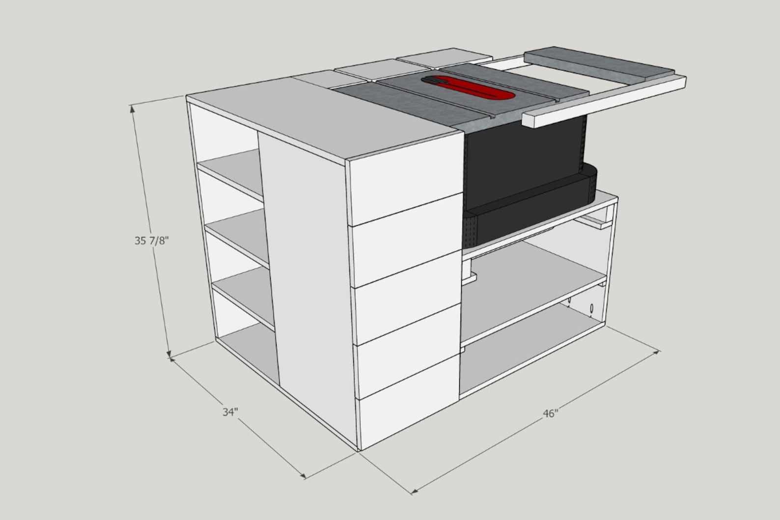 Table Saw Stand Woodworking Plans | Build Plans for DIY Table Saw ...