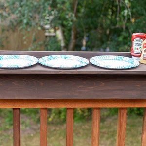 Deck Rail Table Plans, How to Build a Porch Rail Feeder, Woodworking ...