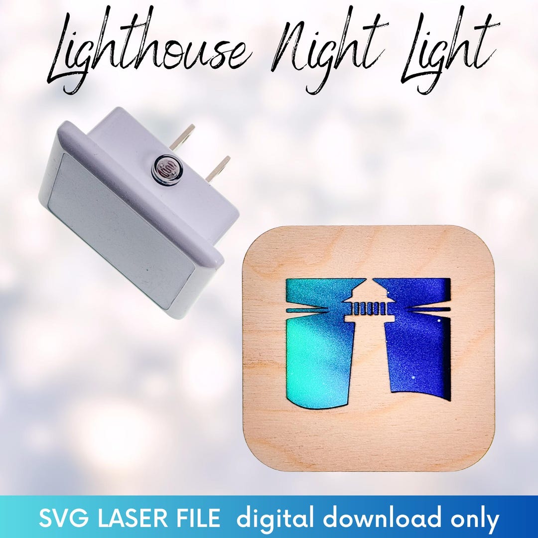 Lighthouse Night Light Laser Cut File, Light House LED Wall Plug ...