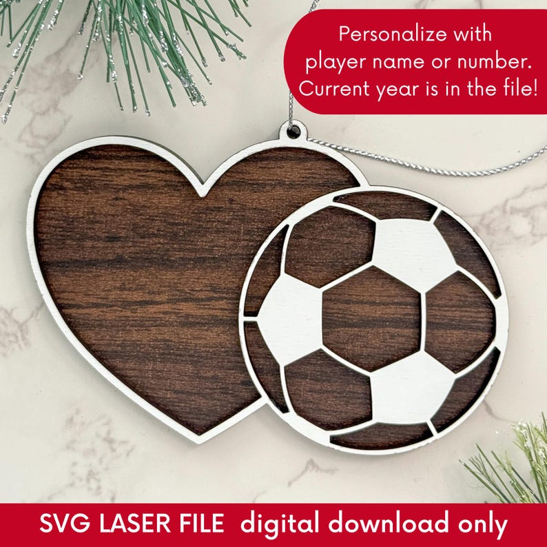 Sport Christmas Ornament Laser File Bundle | Football, Baseball ...