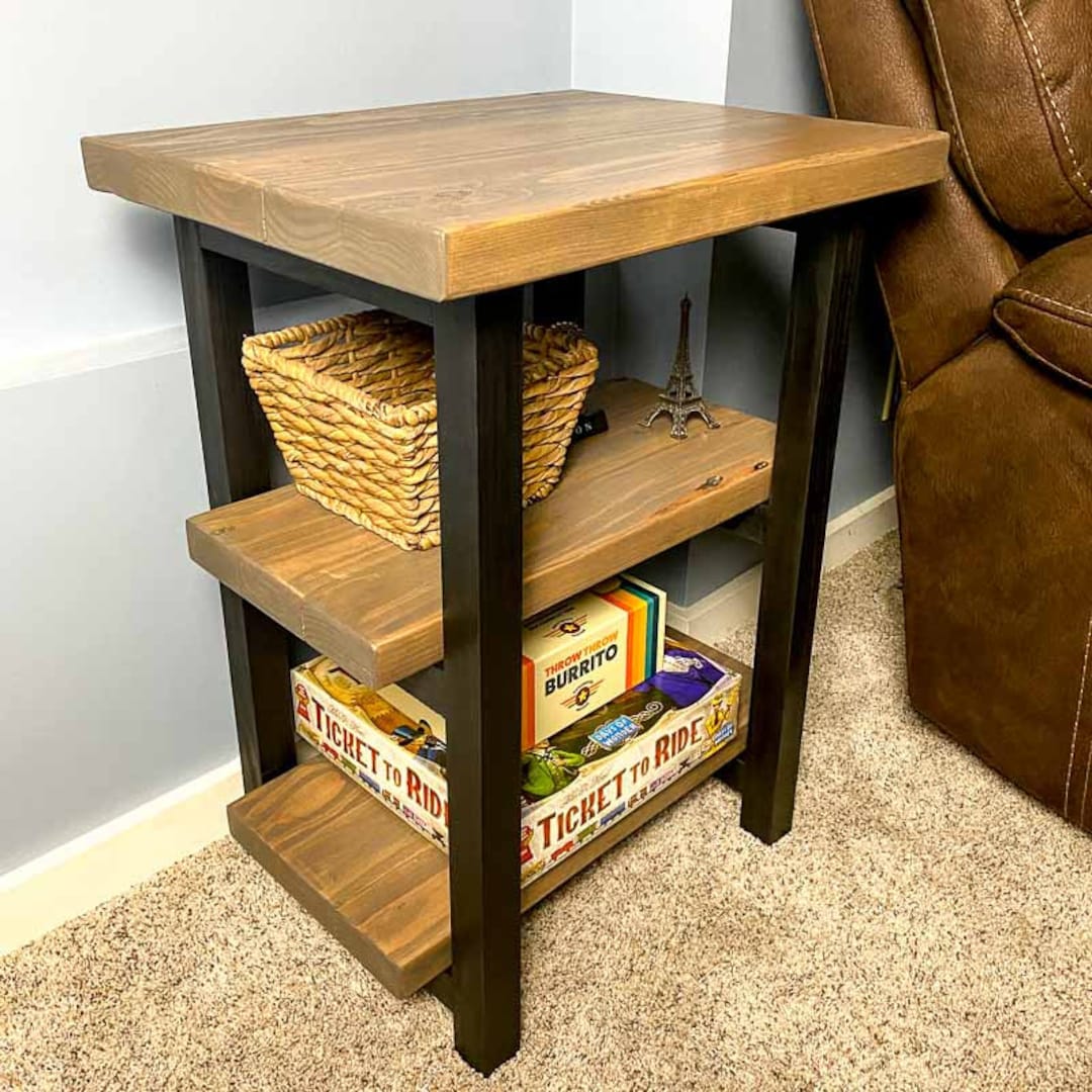 Rustic End Table Woodworking Plans | Build Plans for DIY Side Table ...