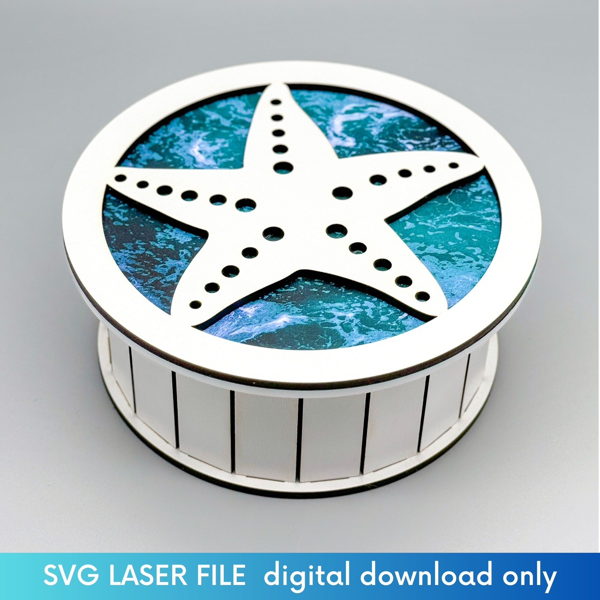 Starfish Decorative Box Laser Cut File Laser Cut Gift Box Digital ...