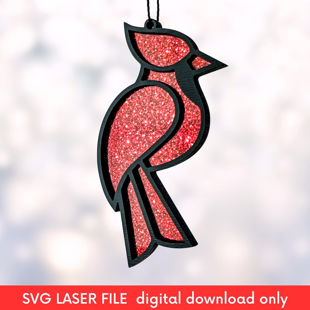 Cardinal Suncatcher Laser File, Red Cardinal Memorial SVG Ornament ...